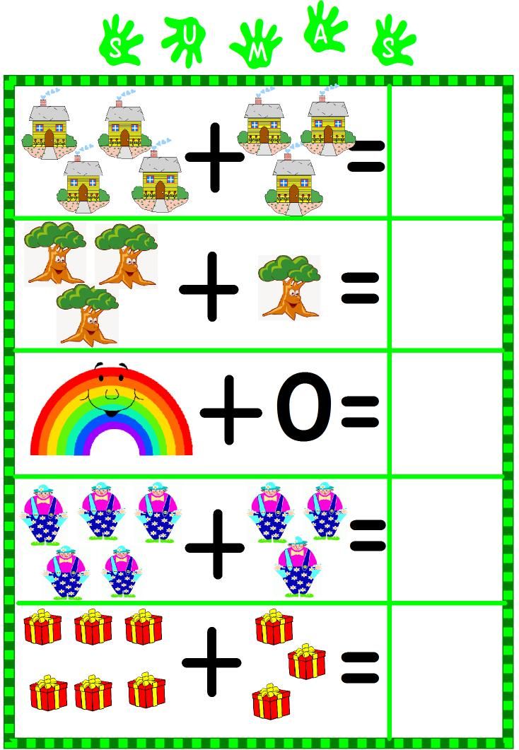 El rincón de infantil: Juegos de sumas