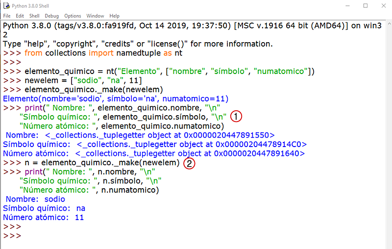APRENDER A PROGRAMAR CON PYTHON: NAMEDTUPLES
