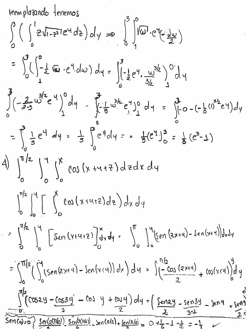 integrales dobles y triples: integrales triples