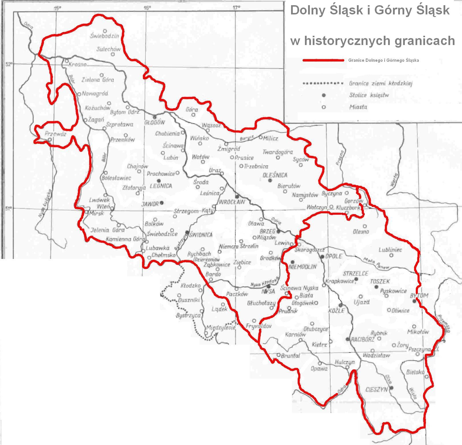 DOLNY ŚLĄSK: Historyczne granice Dolnego Śląska