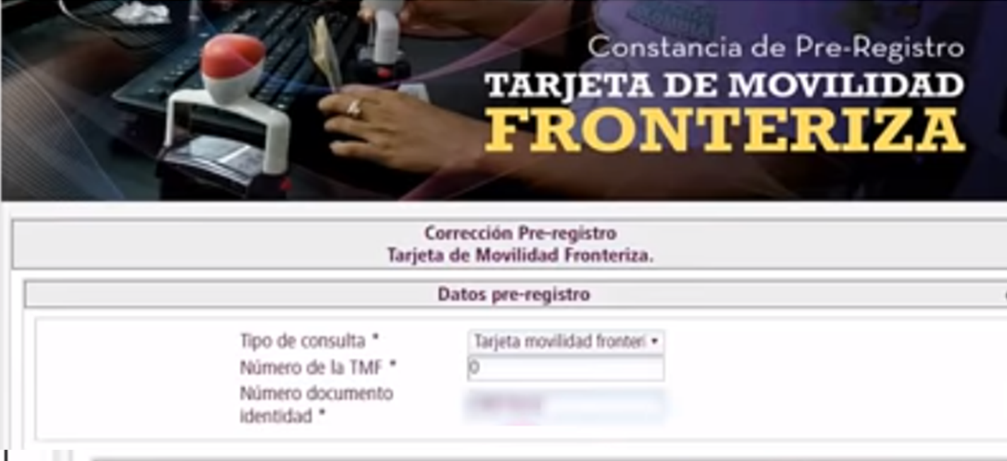 Corregir los datos de la TMF.