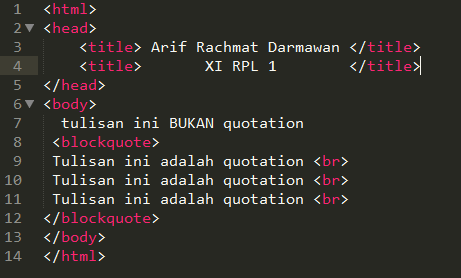 Contoh Kodingan Html