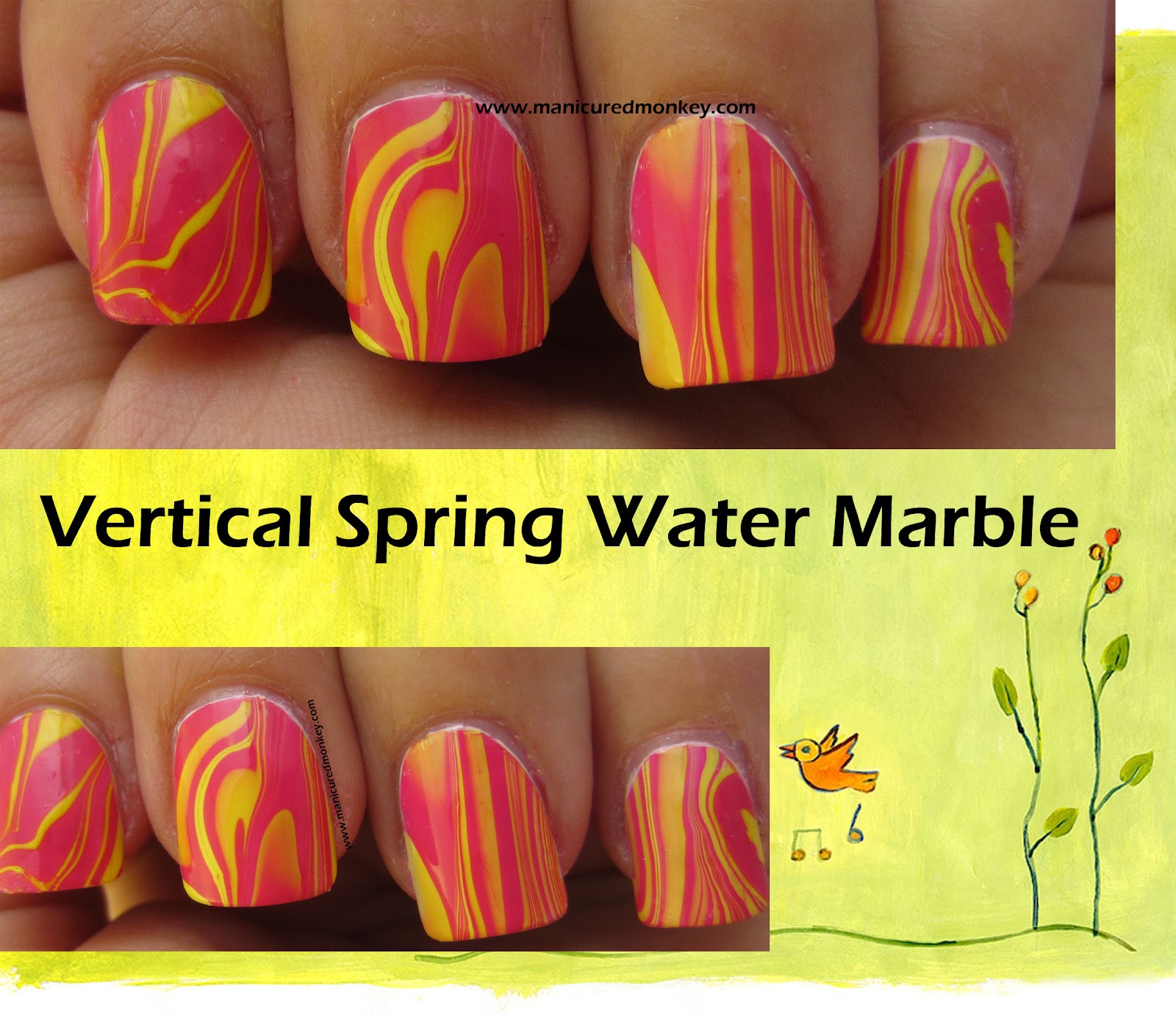 The Manicured Monkey: Water Marble: Vertical Spring Marble