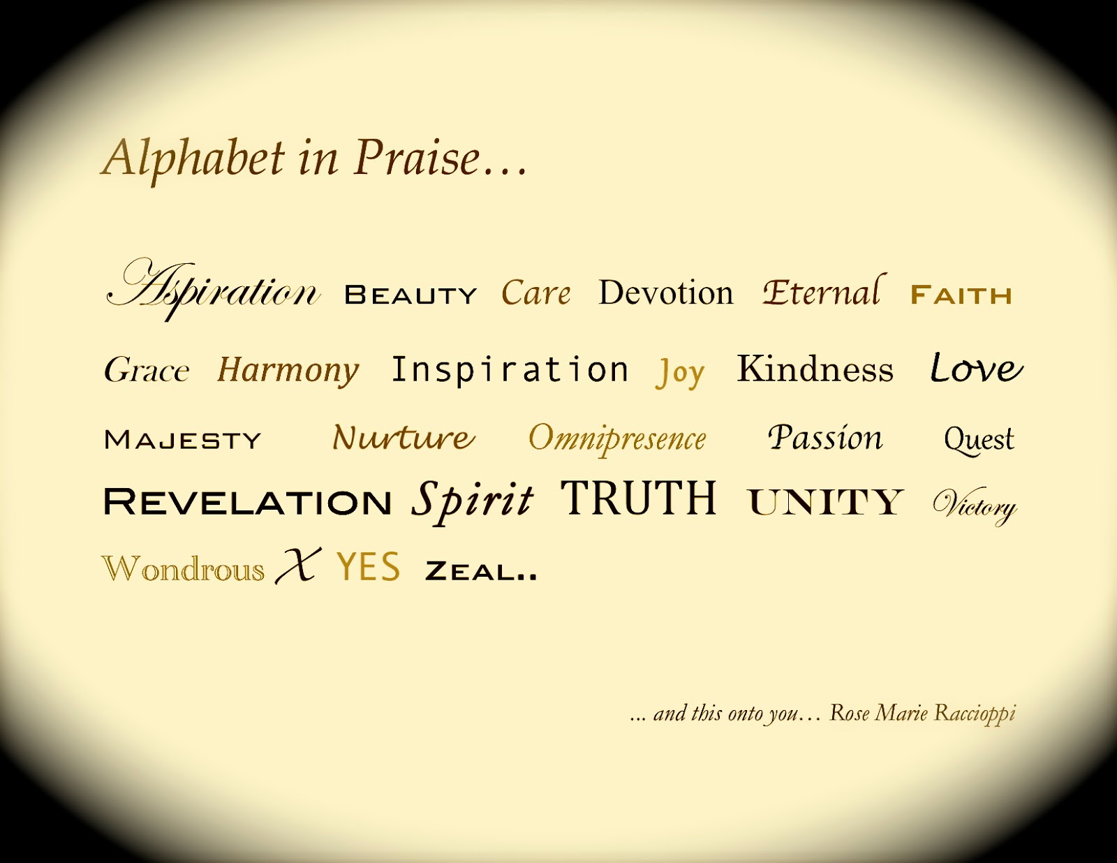 APOGEE Poet: Alphabet in Praise ~ The Sounding Grace in WORD.