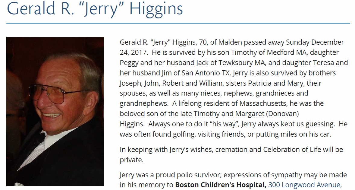 MyHigginsTree: Gerald R Higgins ( 1947 - )