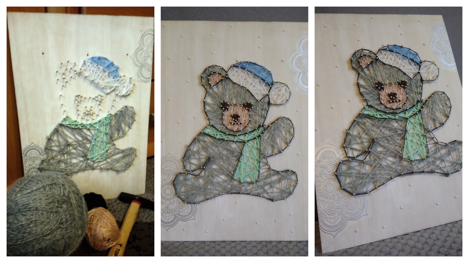 String art teddy bear czyli diy na Dzień Pluszowego Misia
