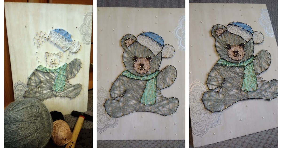 String art teddy bear czyli diy na Dzień Pluszowego Misia