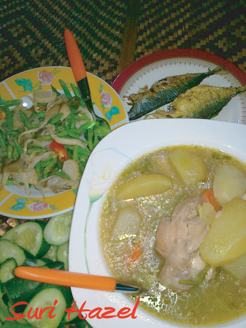 Cooking With Love Sup Ayam Dan Sayur Kacang Panjang And Cendawan