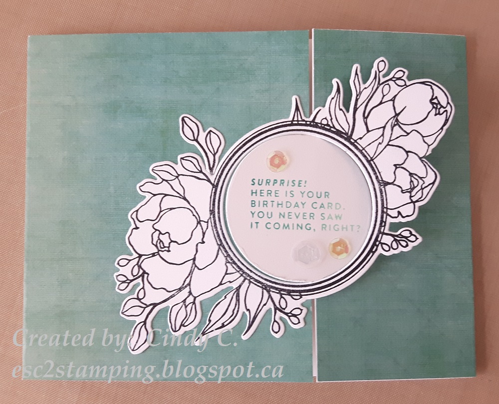 Escape to Stamping: Off-center Interlocking Gatefold card