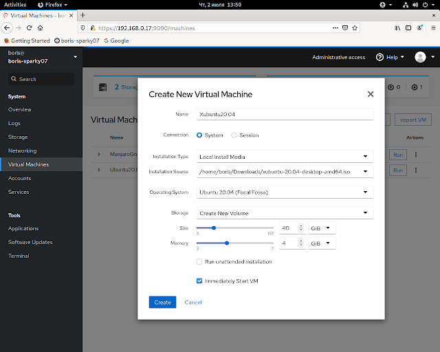 Openstack RDO && KVM Hypervisor: Install KVM && Web Cockpit Console on SparkyLinux 2020.6