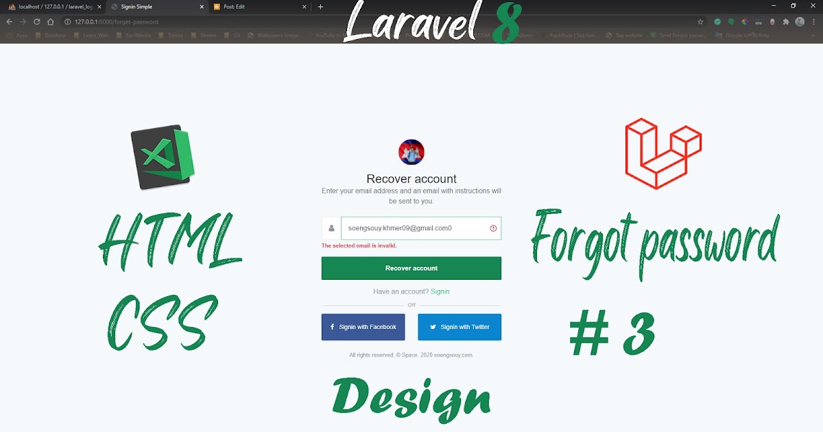Laravel 8 | forgot password using CSS HTML