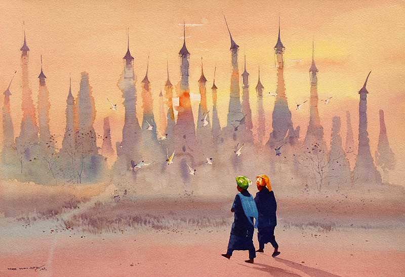 Myoe Win Aung, 1972 | Watercolour painter | Tutt'Art@ | Pittura ...