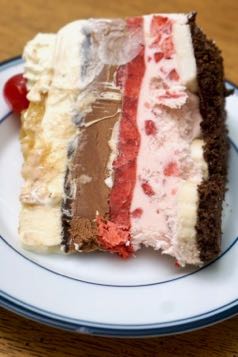 Savory Sweet and Satisfying: Banana Split Ice Cream Cake