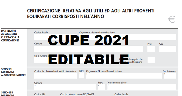 Modello CUPE editabile 2021