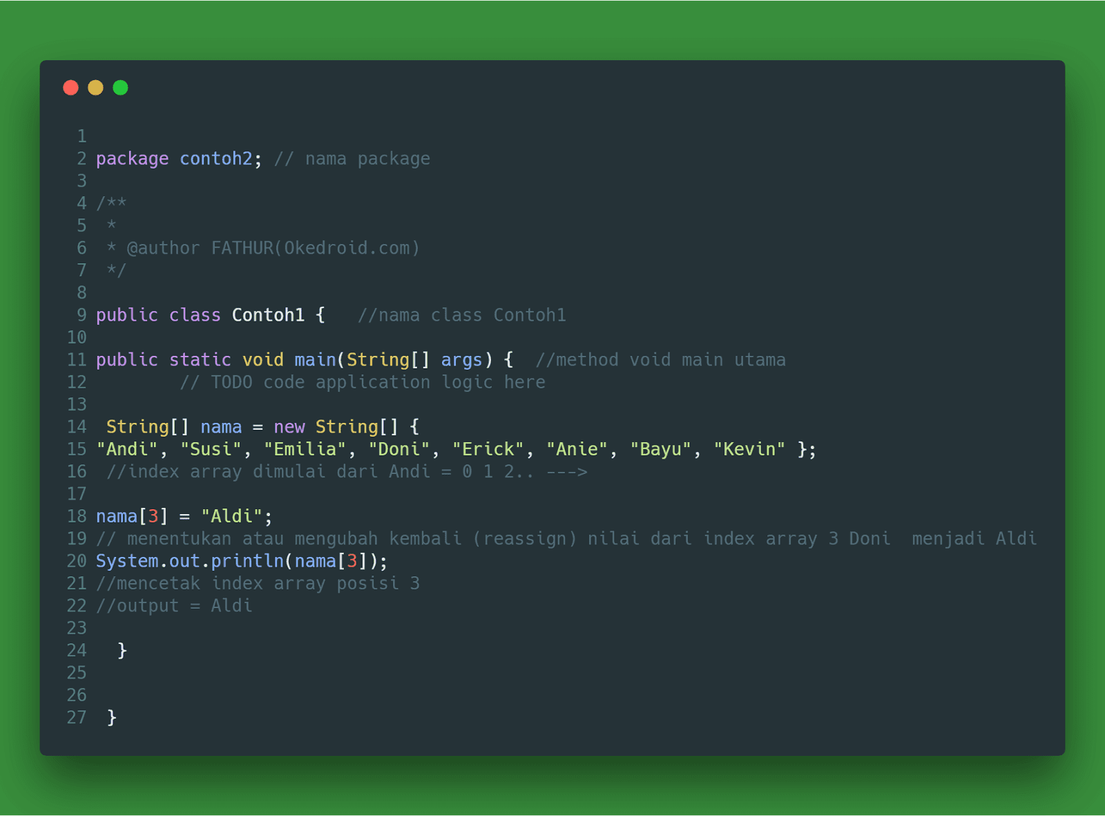Belajar Mengenal & Memakai Array Bahasa Pemrograman Java - Java Media Kita