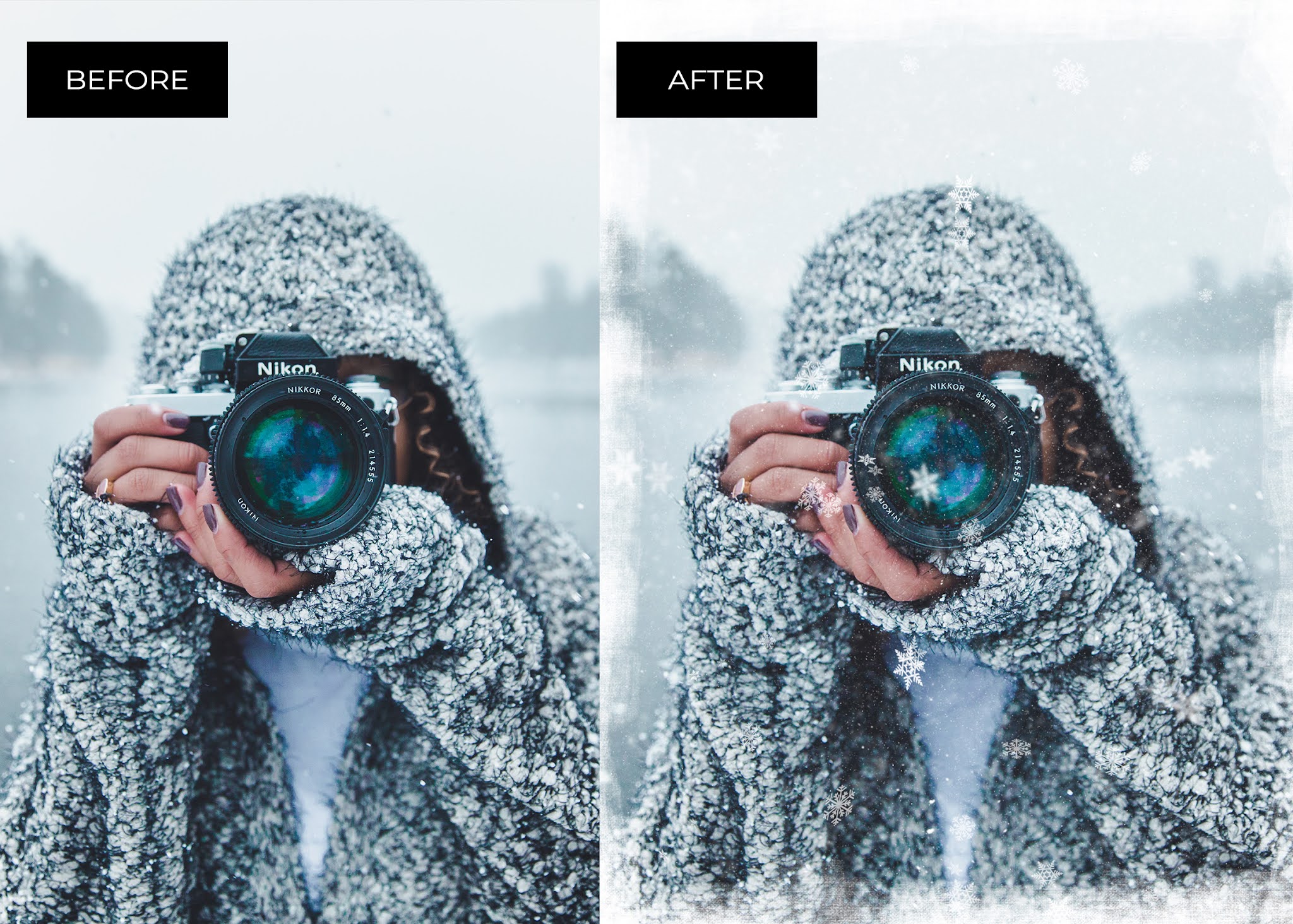 Free Snow Photo Overlay for Photographers - Kimla Designs Photography