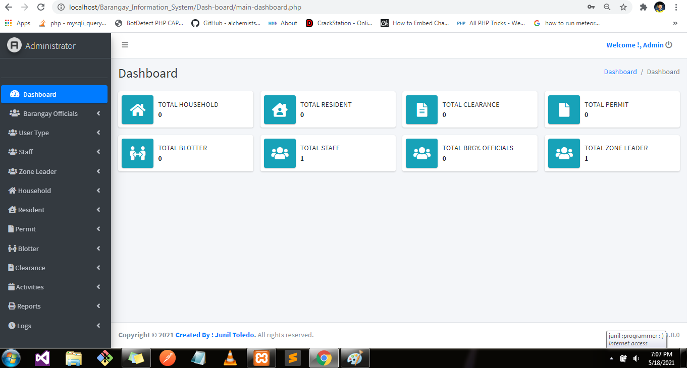 Barangay Information System Using PHP/PDO(OOP)