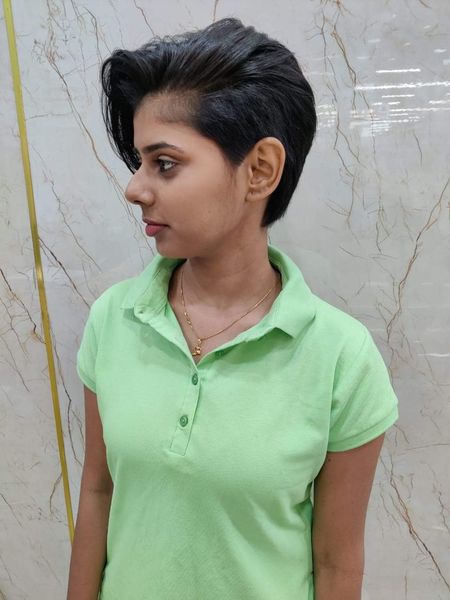 North Indian girl short pixie hair style images - Village Barber Stories