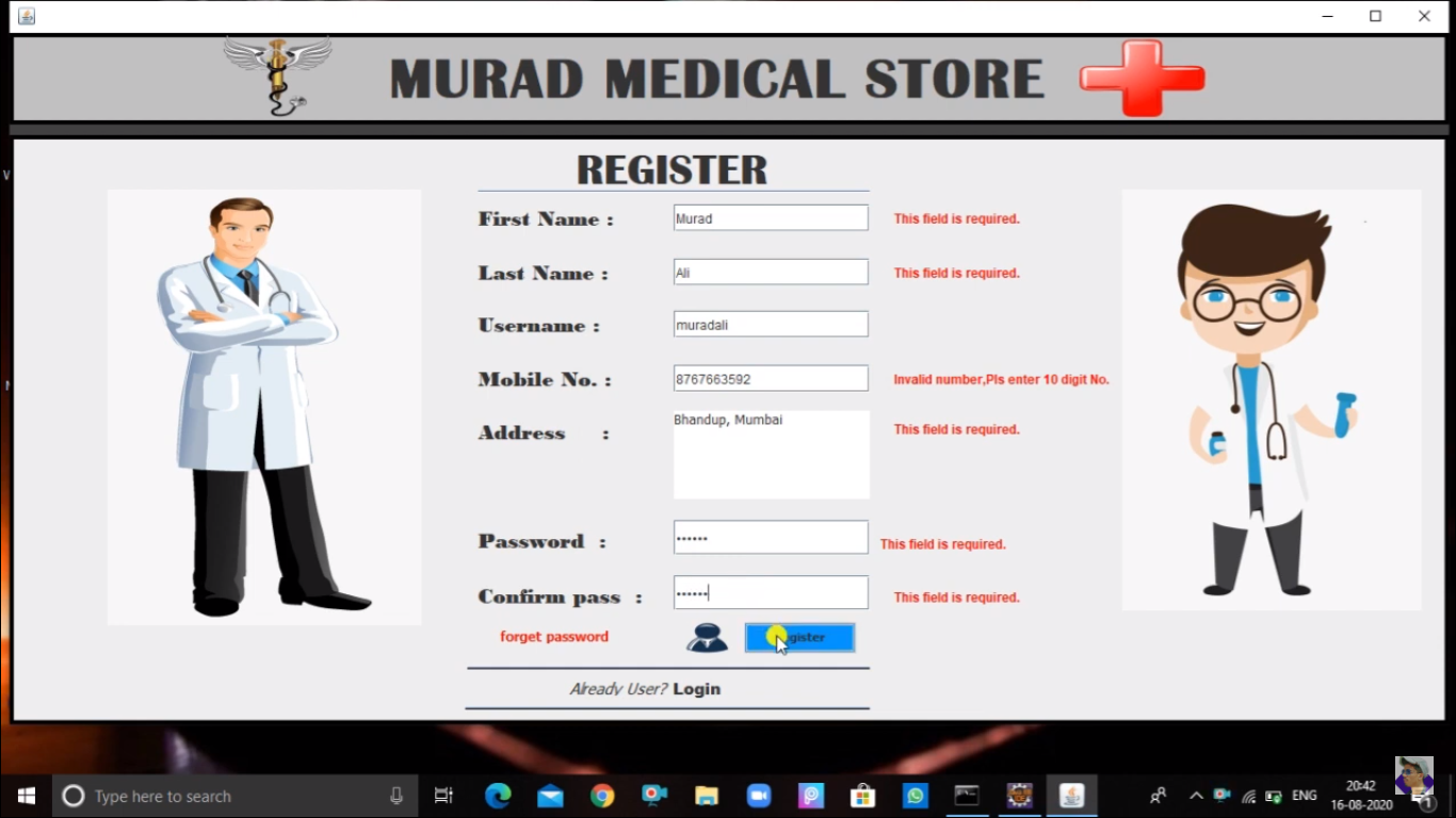 Medical Management System Project using Java and MySQL