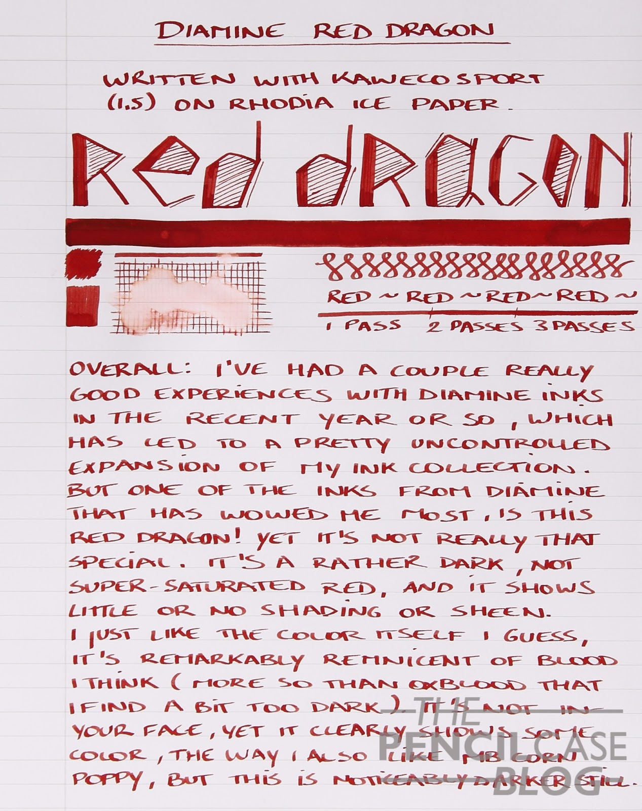 INKTASTIC: DIAMINE RED DRAGON INK REVIEW | The Pencilcase Blog ...