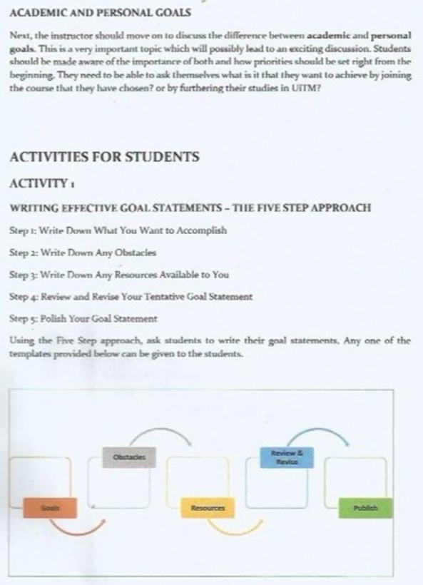 E-PORTFOLIO STUDY SKILLS (UED 102) 08/2019: TOPIC 2 : GOAL SETTING