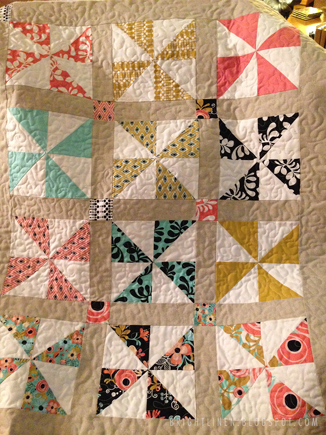 Bright Linen: Baby Girl Pinwheel Quilt