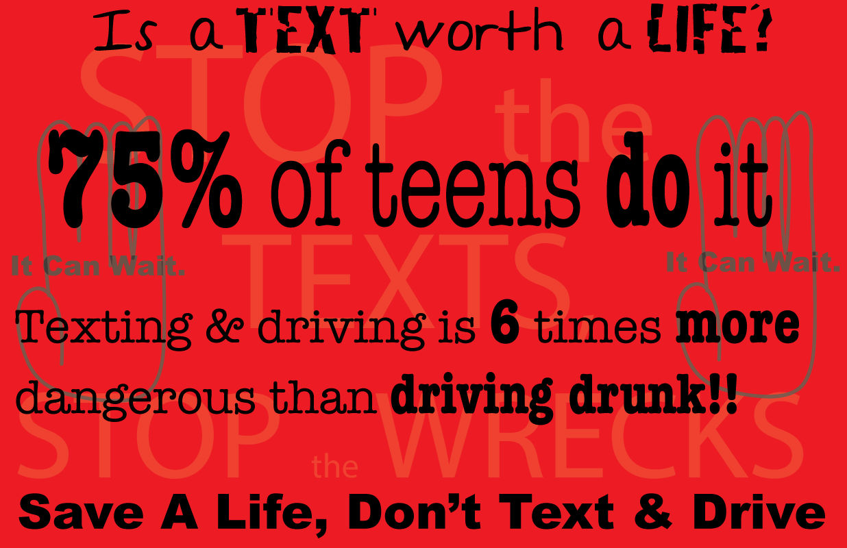 Graphics: Don't Text and Drive PSA Poster