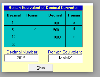 Free Programming Source Codes and Computer Programming Tutorials: Decimal To Roman Numeral ...