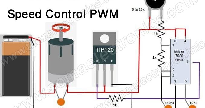 TIP120 Mosfet Transistor Motor Speed Control Using PWM Signal NE555 Or ...