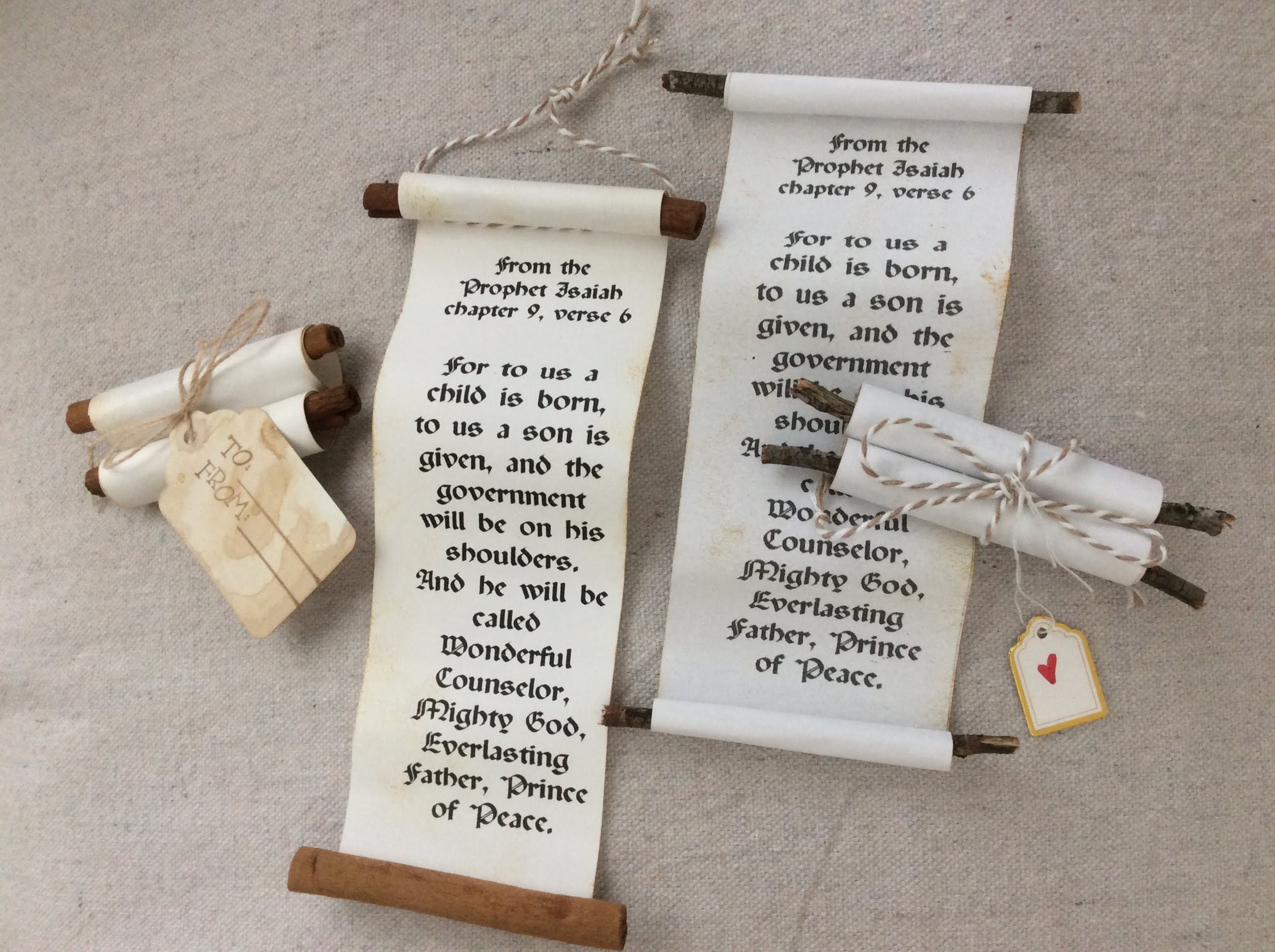 Fresh Vintage by Lisa S: Make a Mini Christmas Scroll Ornament- Gift Tag