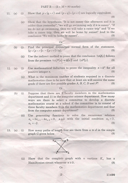 MA2265 Discrete Mathematics Nov Dec 2012 Question Paper - University ...