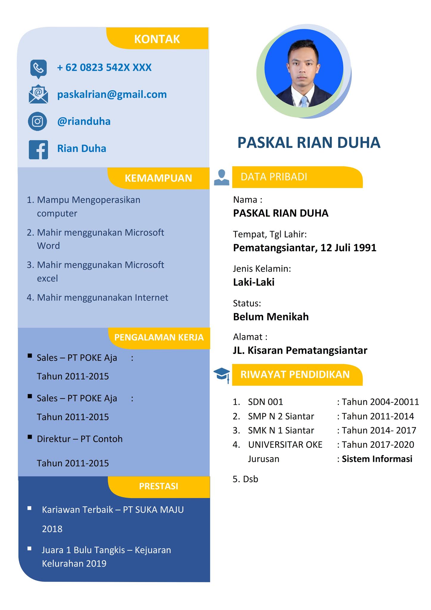 Free Download 50+ Format CV Kosong Word | Download Template CV Lamaran Kerja Doc Mudah Diedit ...