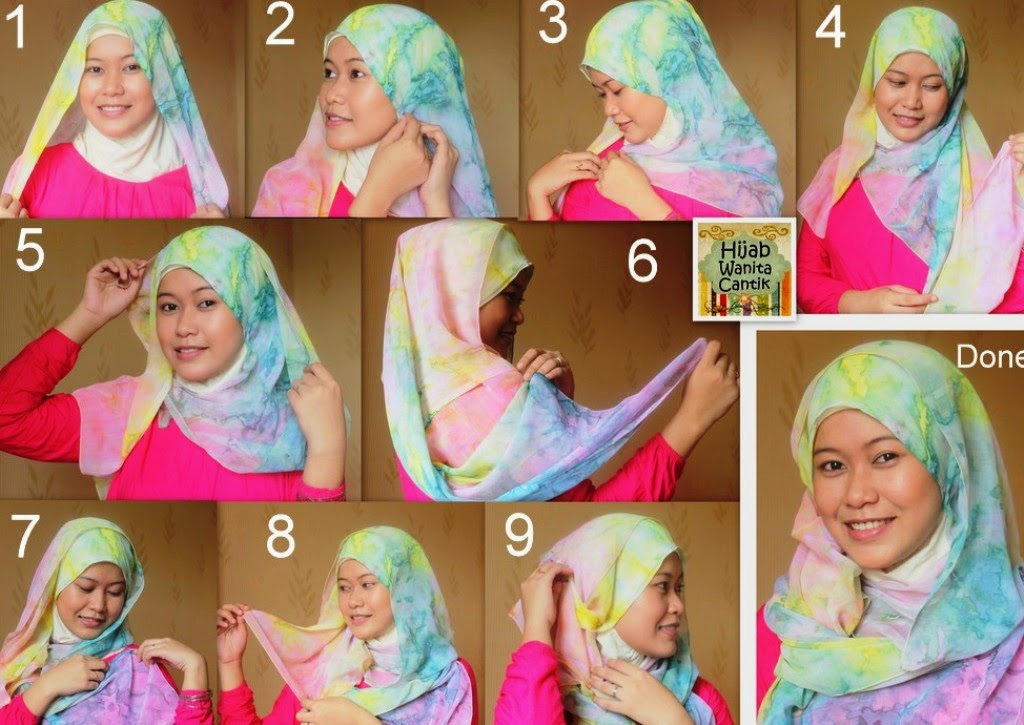 Hijab Tutorial - Cara Memakai Jilbab Paris Segi empat (Square Scarf) Untuk Pesta