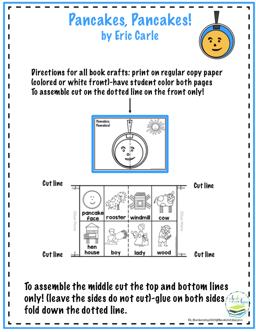PANCAKES, PANCAKES! BOOK CRAFT ~ Book Units by Lynn