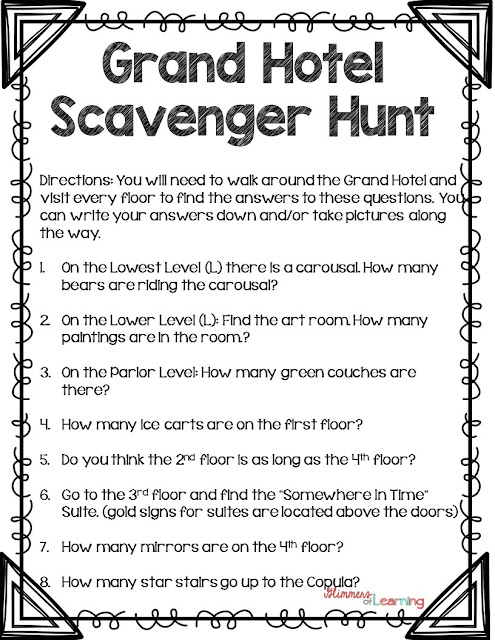 Grand Hotel Scavenger Hunt - Glimmers of Learning