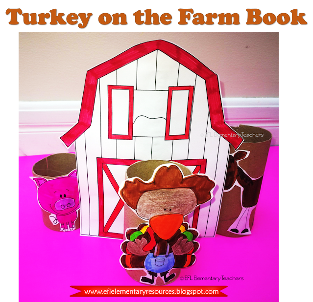 EFL Elementary Teachers: Thanksgiving Printable Book for ESL: Turkey on ...