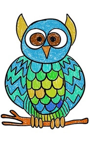Art Sub Lessons: Free Art Worksheets - Directed Drawings of Owls