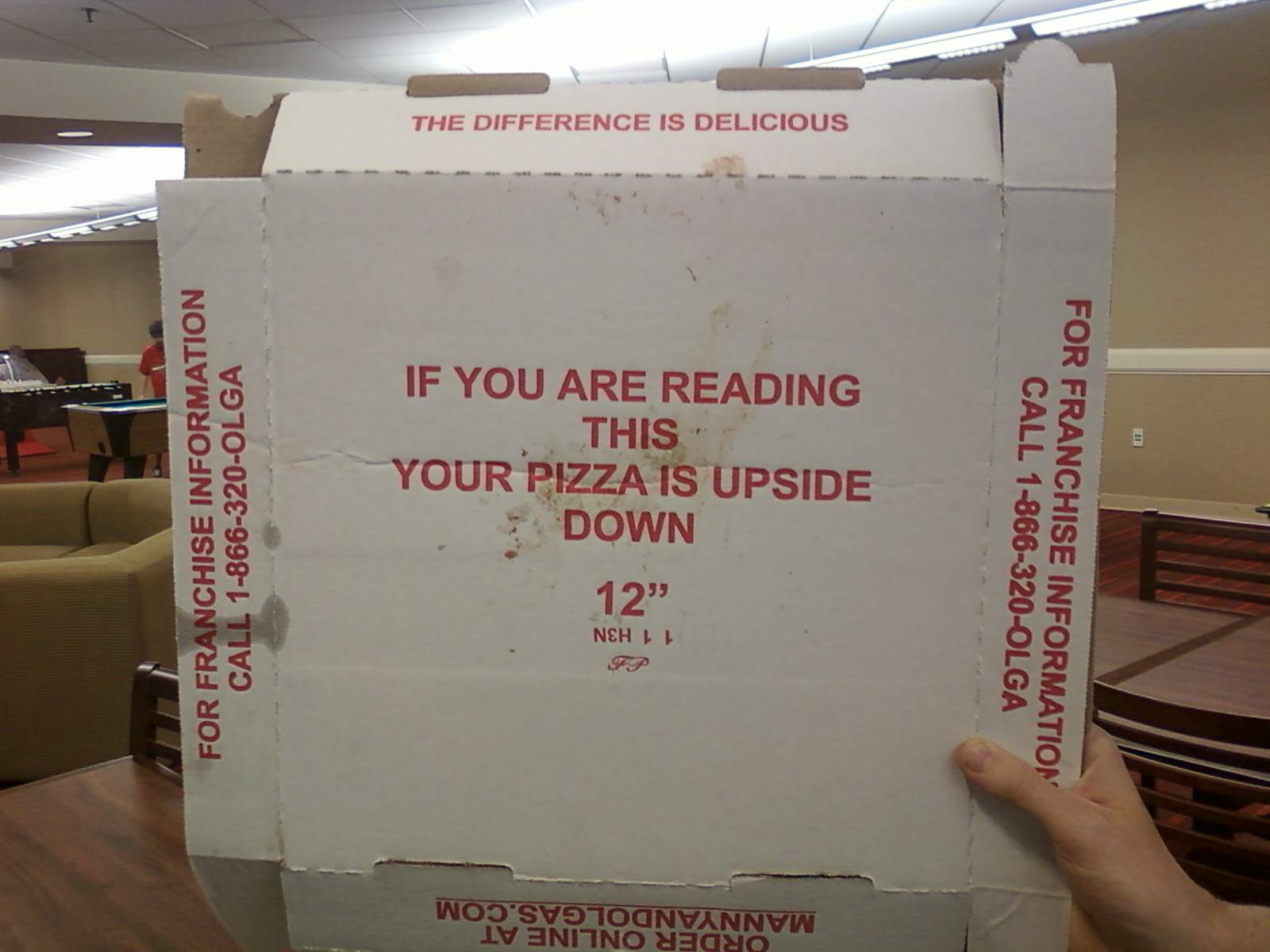 TYWKIWDBI ("Tai-Wiki-Widbee"): Pizza box bottom