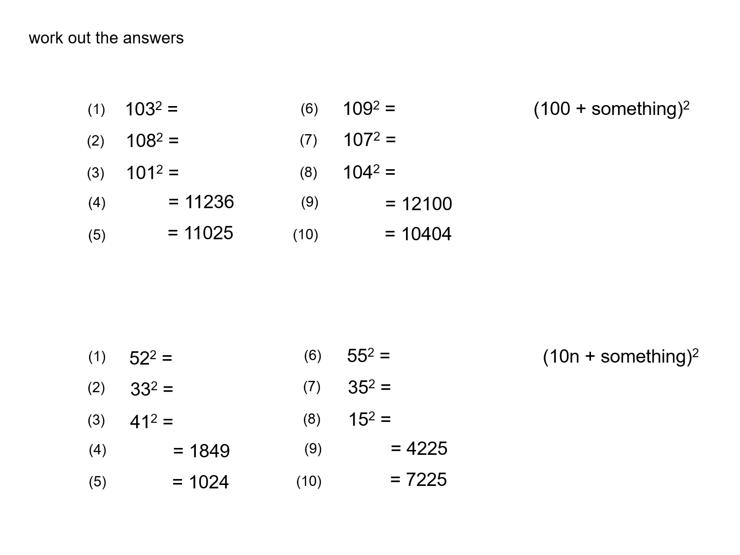 MEDIAN Don Steward mathematics teaching: (a + b) squared