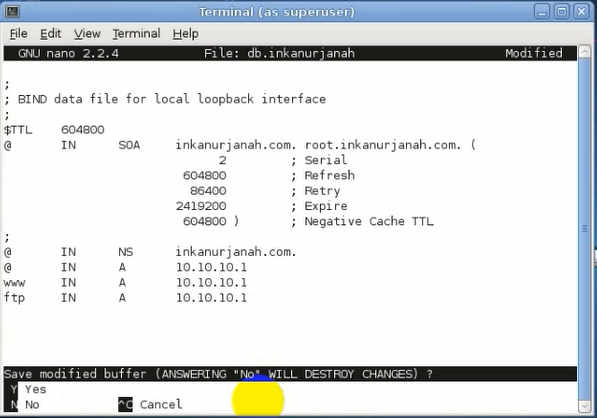 5. Kemudiankonfigurasi file Reverse