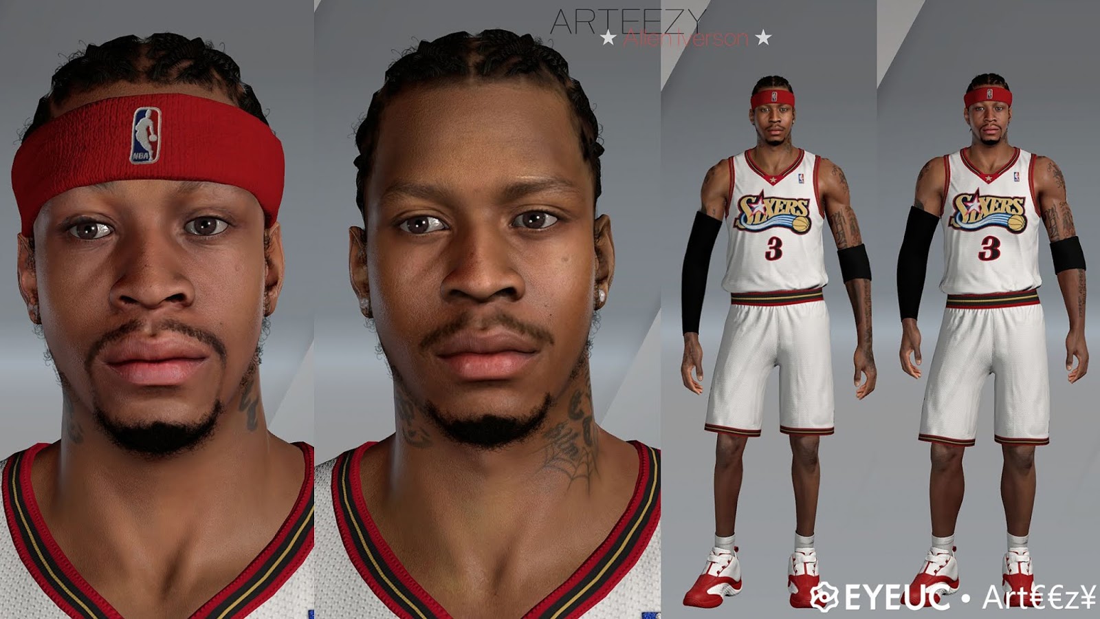 Allen Iverson HD Face and Body Model By Arteezy [FOR 2K20]