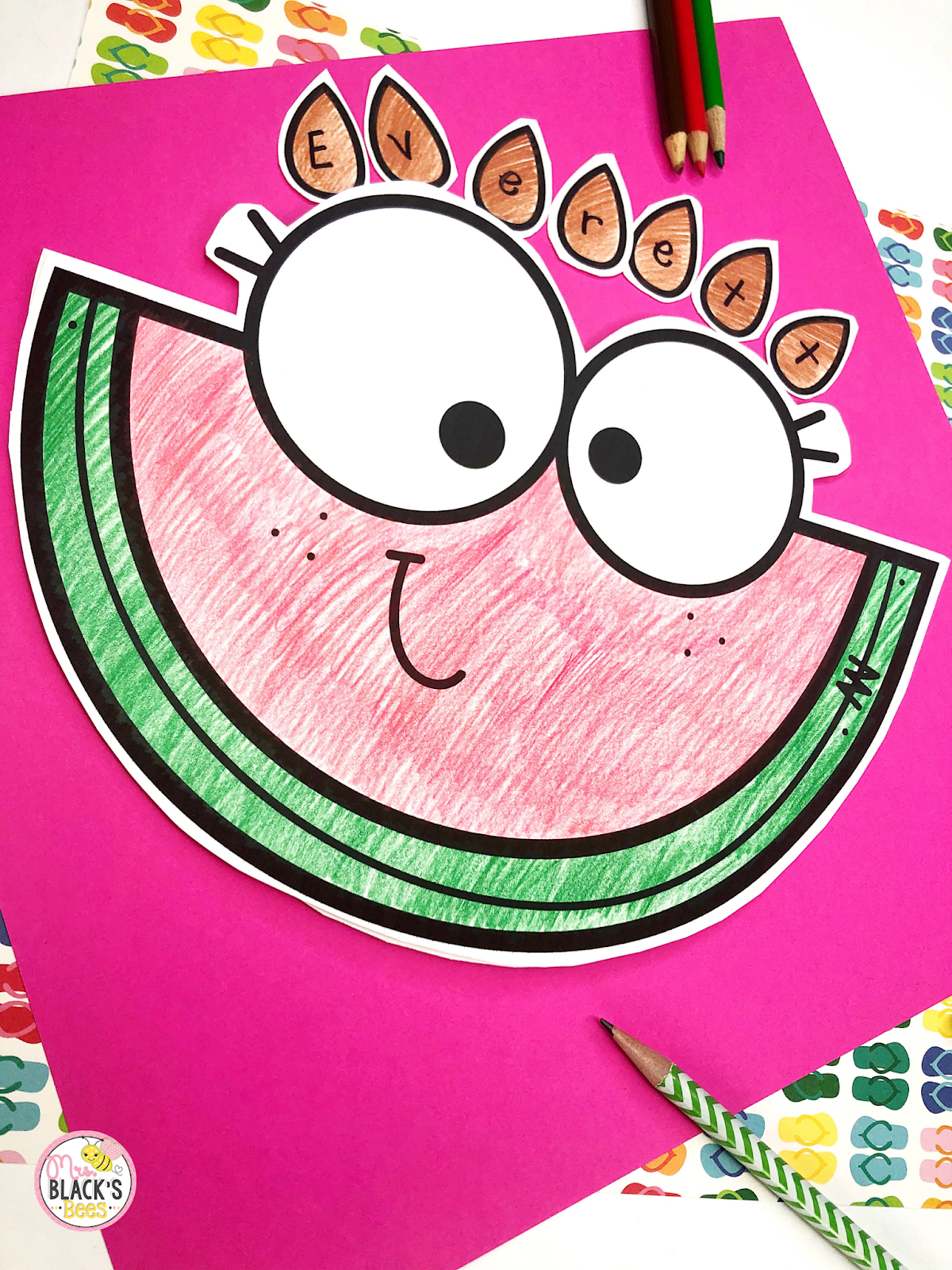 Watermelon Name Craft Plus Writing | Mrs. Black's Bees
