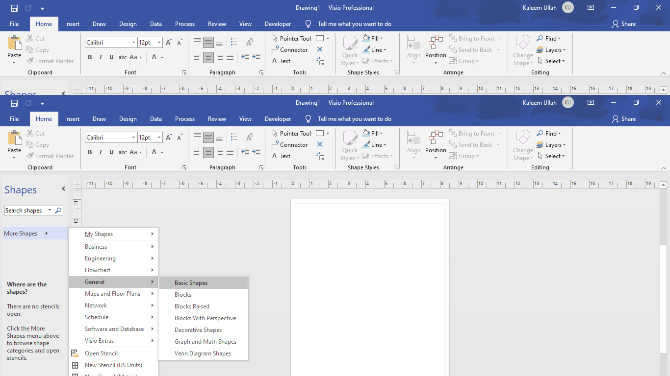 How to find Basic shapes in Visio 2019 (Benefits of Basic Shapes)
