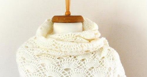 Easy Crochet Shawl Pattern - Shell Stitch Triangle Shawl