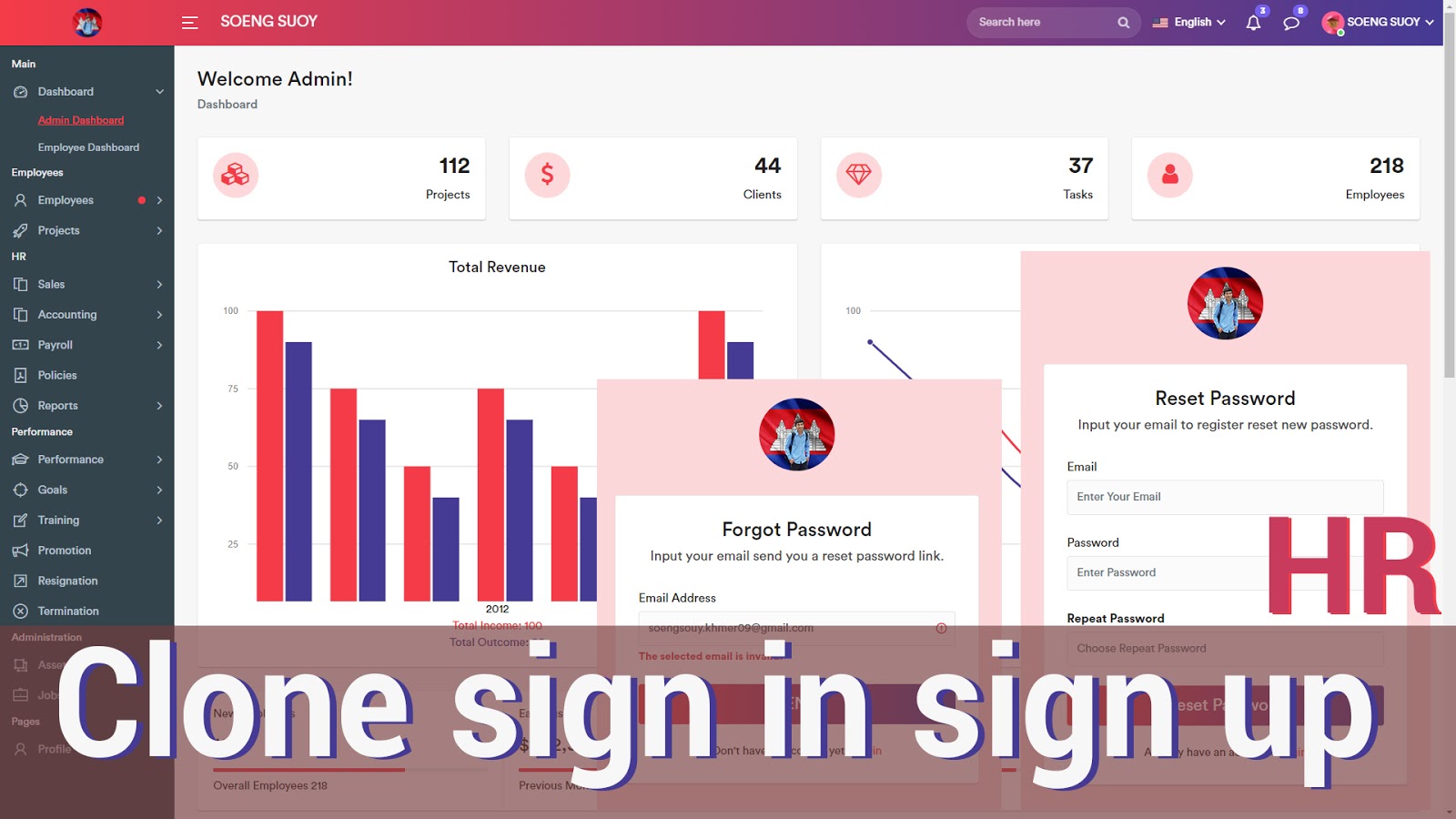 Admin dashboard in Laravel | HR Management System Admin dashboard in Laravel | HR Management System