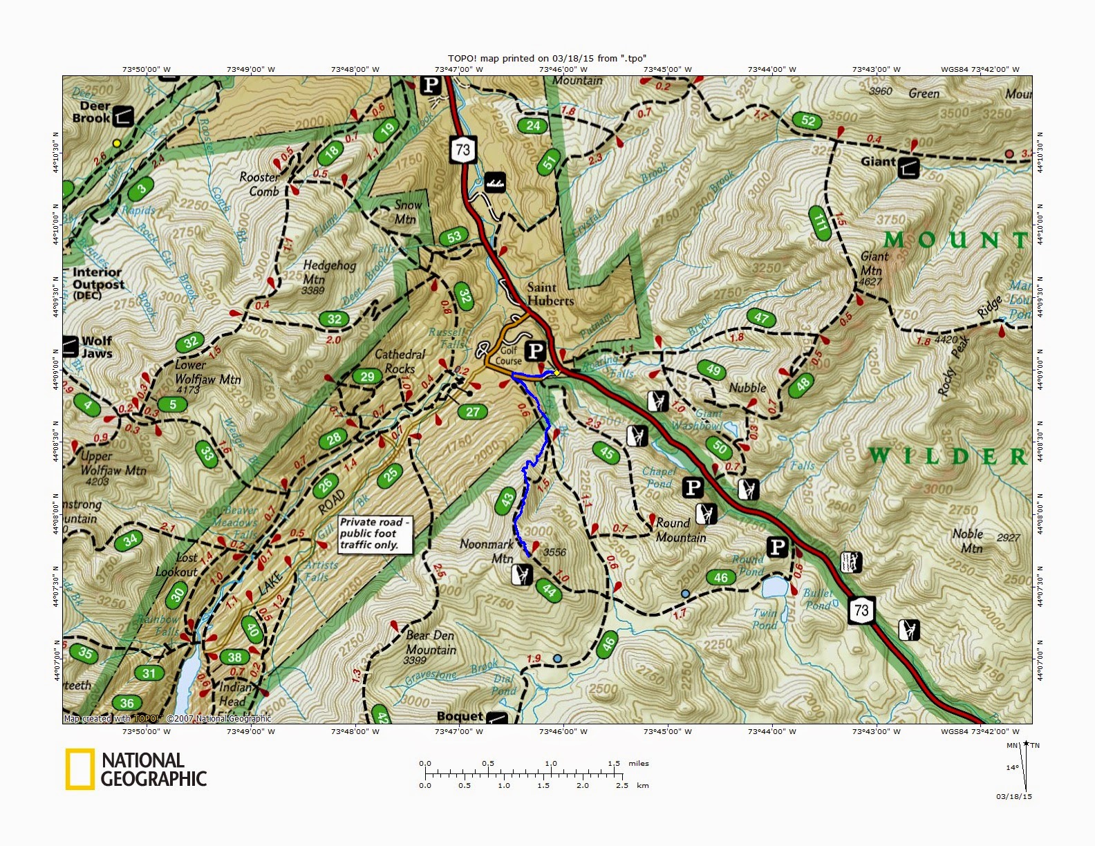 Off on Adventure: Noonmark Mountain - Dix Mountain Wilderness - 3/18/15
