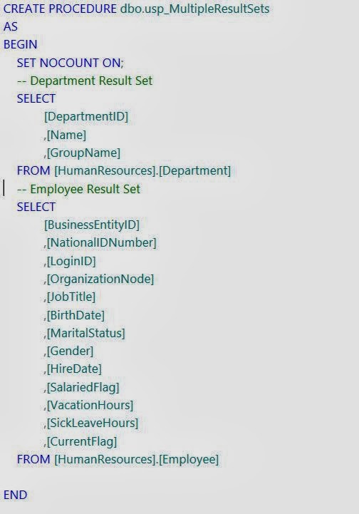 SQL Server Insight: Multiple Result Sets in single Stored Procedure