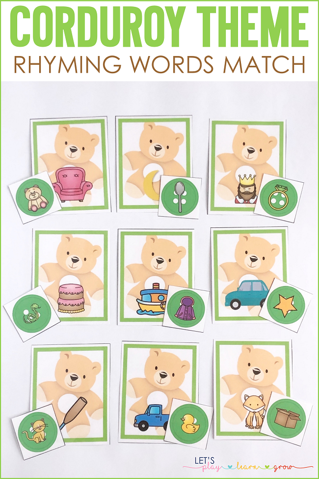 Corduroy Math and Literacy Activities for Preschool | Lets Play.Learn.Grow