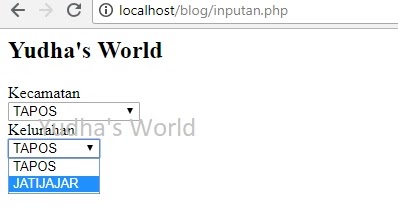 [PHP + MySQL + JQuery] Chained Combobox ~ Yudha's World