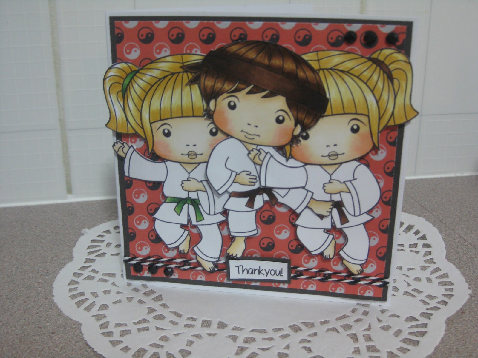 Angel Handmade Papercraft: Karate Kids say Thankyou